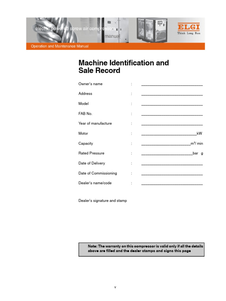 ELGI SPK - E75 | PDF | Valve | Menu (Computing)