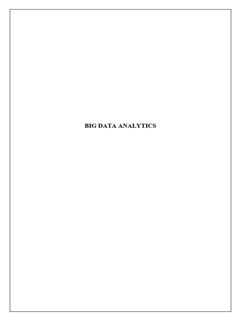 Big Data Analysis Pdf Data Analysis Big Data