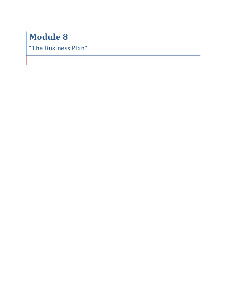 New Entrance Module-8 | PDF | Business Plan | Business Model