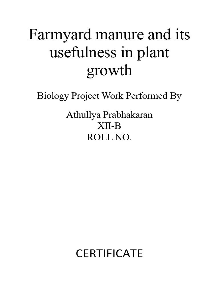 Biology Project Work | PDF | Soil | Compost