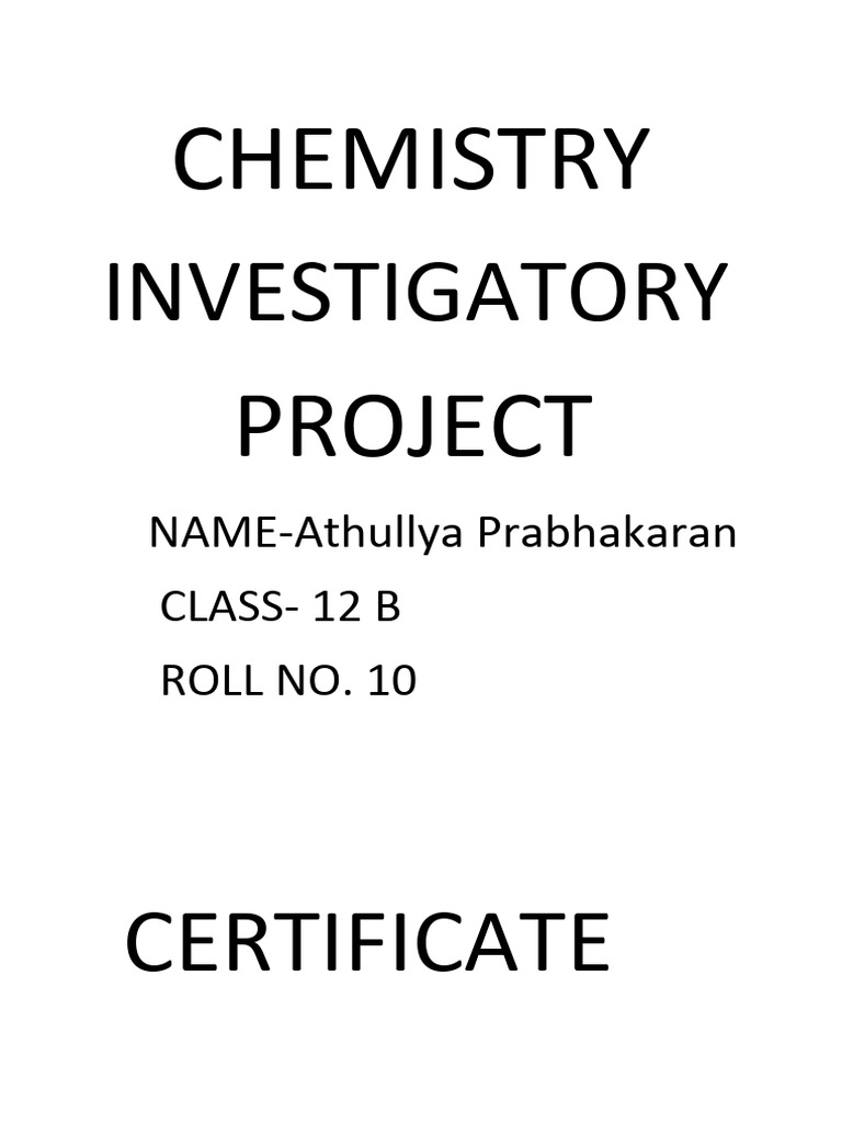 Chemistry Project File | PDF | Glucose | Drink
