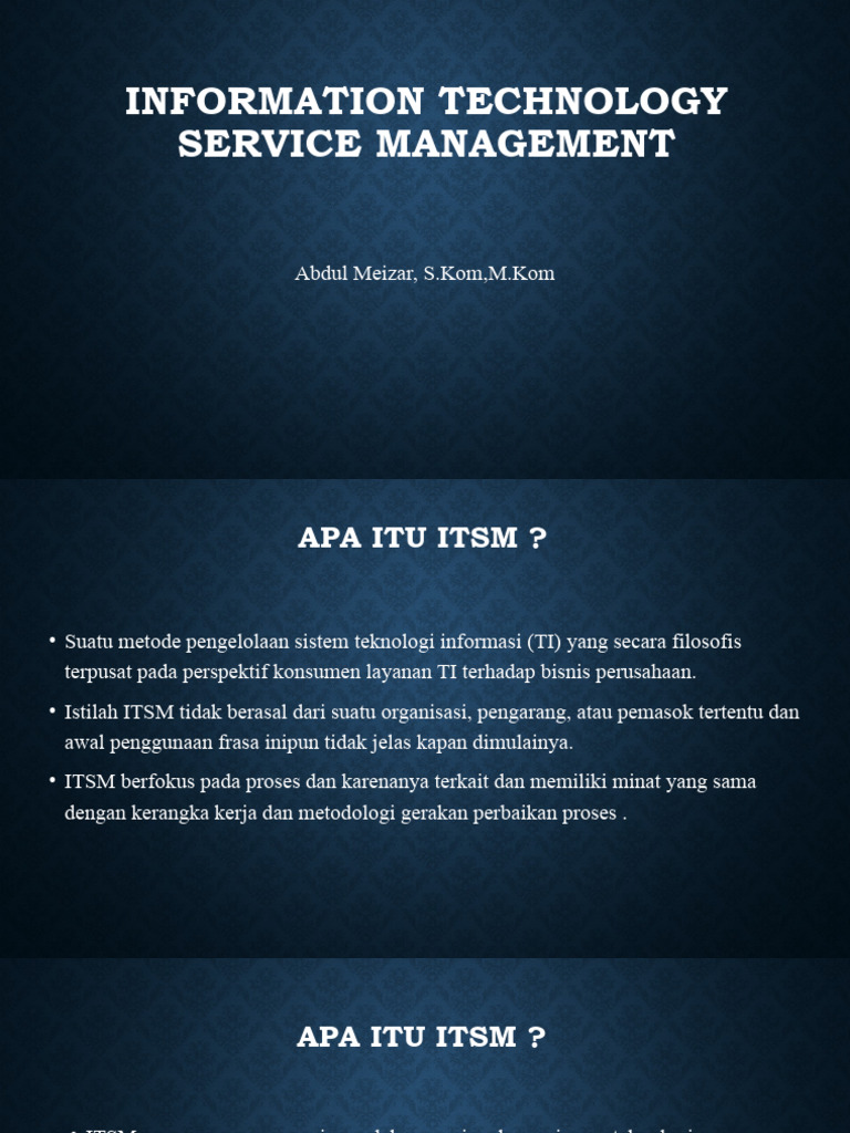 Pengenalan ITSM | PDF