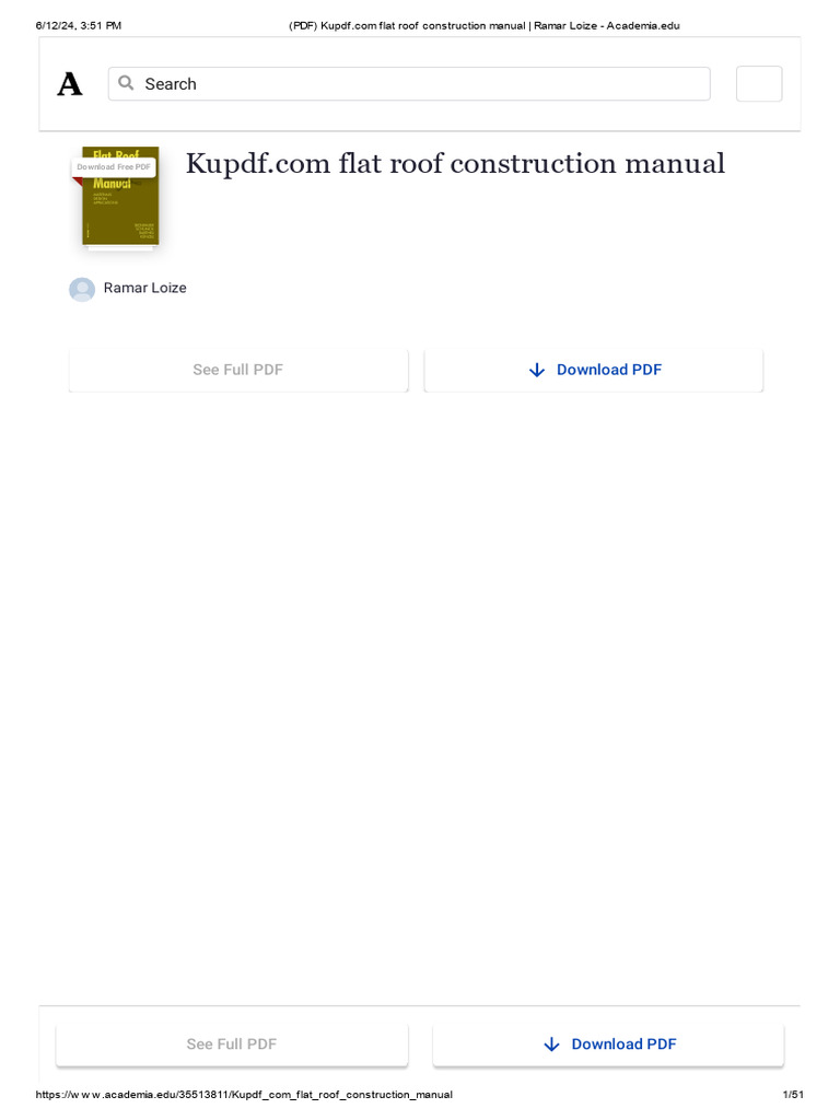 (PDF) Kupdf - Com Flat Roof Construction Manual - Ramar Loize ...