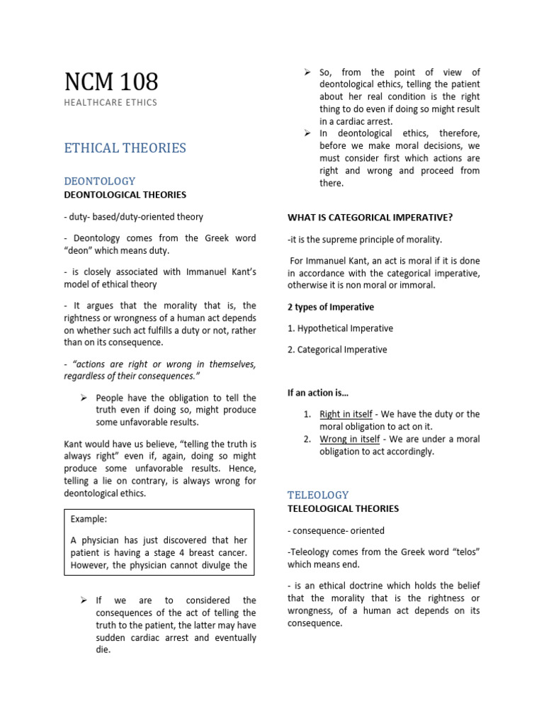 NCM 108 Reviewer | Download Free PDF | Utilitarianism | Tort
