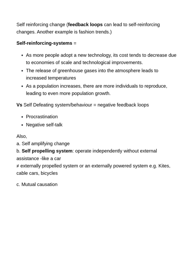 Self Reinforcing Change | PDF