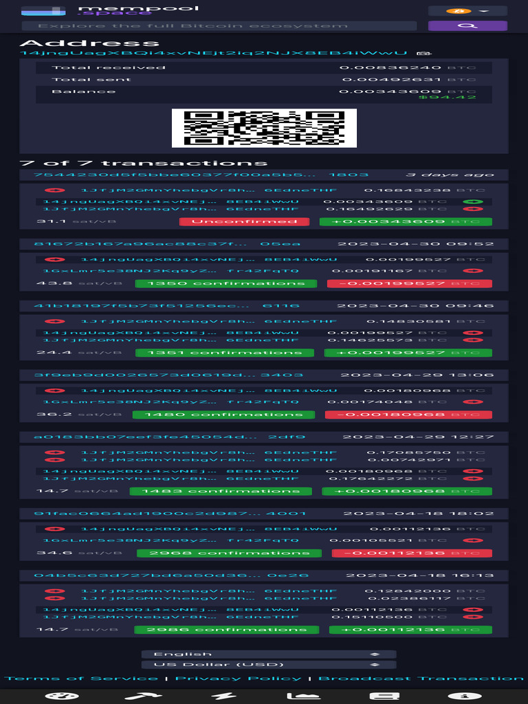Address 14jngUagXBQi4xvNEjt2iq2NJX8EB4iWwU - Mempool - Bitcoin Explorer | PDF