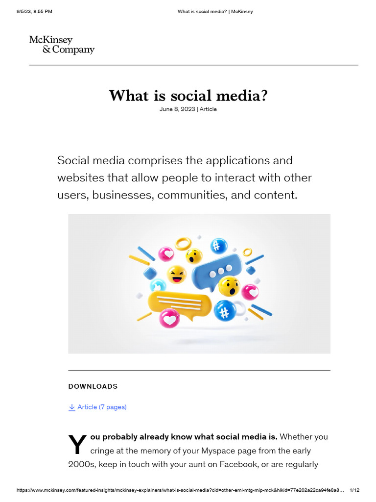 What is social media_ _ McKinsey | PDF | Social Media | Popular Culture & Media Studies