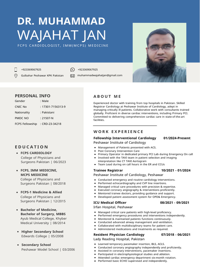 Dr. Muhammad Wajahat Jan-2 | PDF | Cardiology | Intensive Care Medicine Dr. Muhammad Wajahat Jan-2 | PDF | Cardiology | Intensive Care Medicine