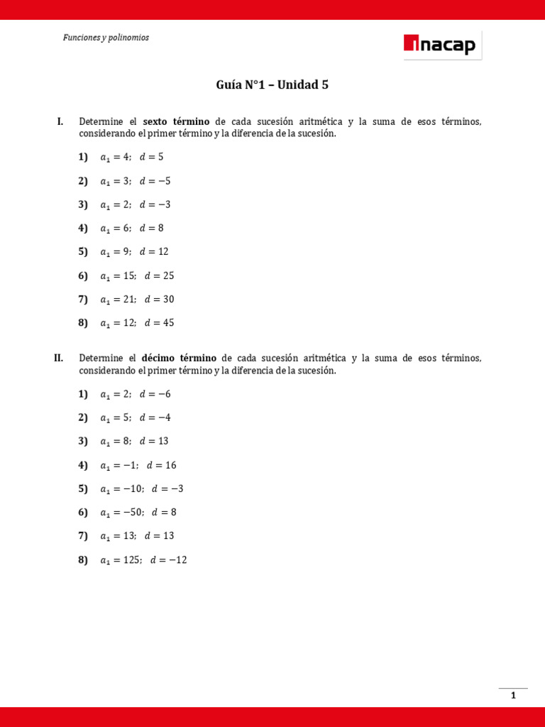 Guía 1 - Unidad 5 | PDF