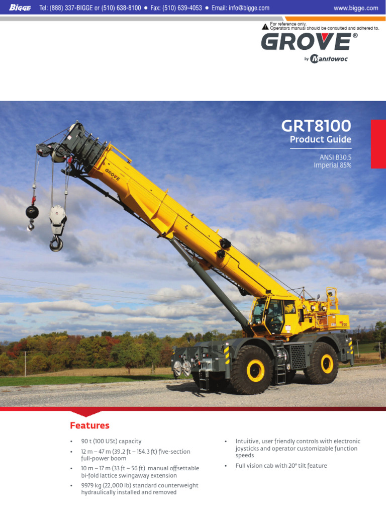 GRT8100 Product Guide Imperial Branded | PDF | Crane (Machine)