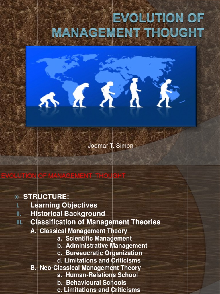 EVOLUTION of Management THOUGHT Classical Vs Neo-Classical Thoughts ...