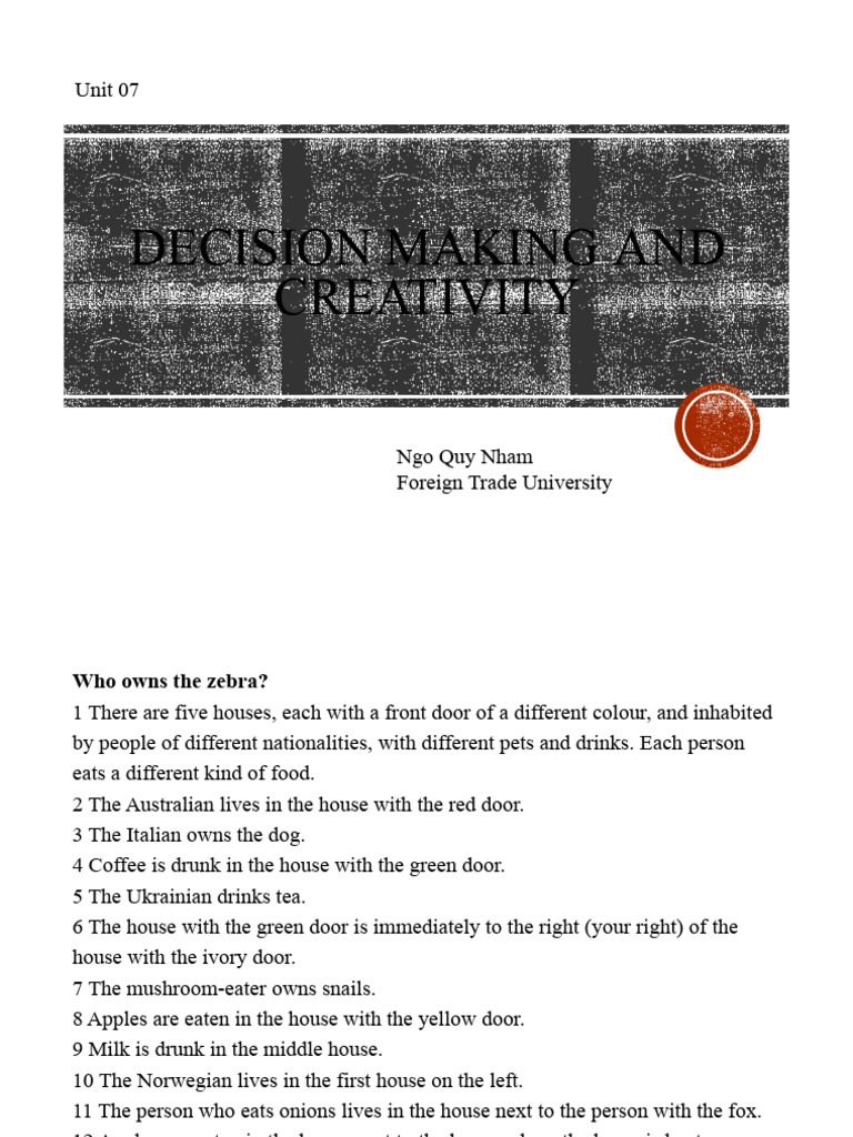 Unit 06 Decision Making - OB | PDF | Decision Making | Creativity