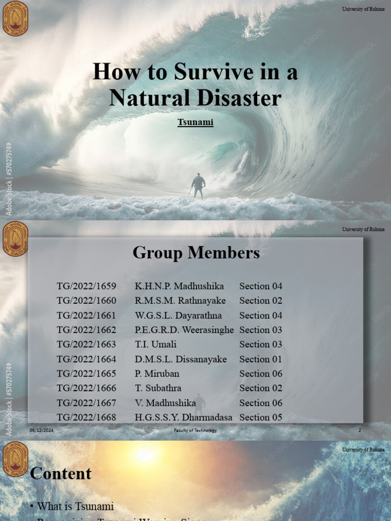 How To Survive in A Natural Disaster | PDF | Tsunami | Earthquakes