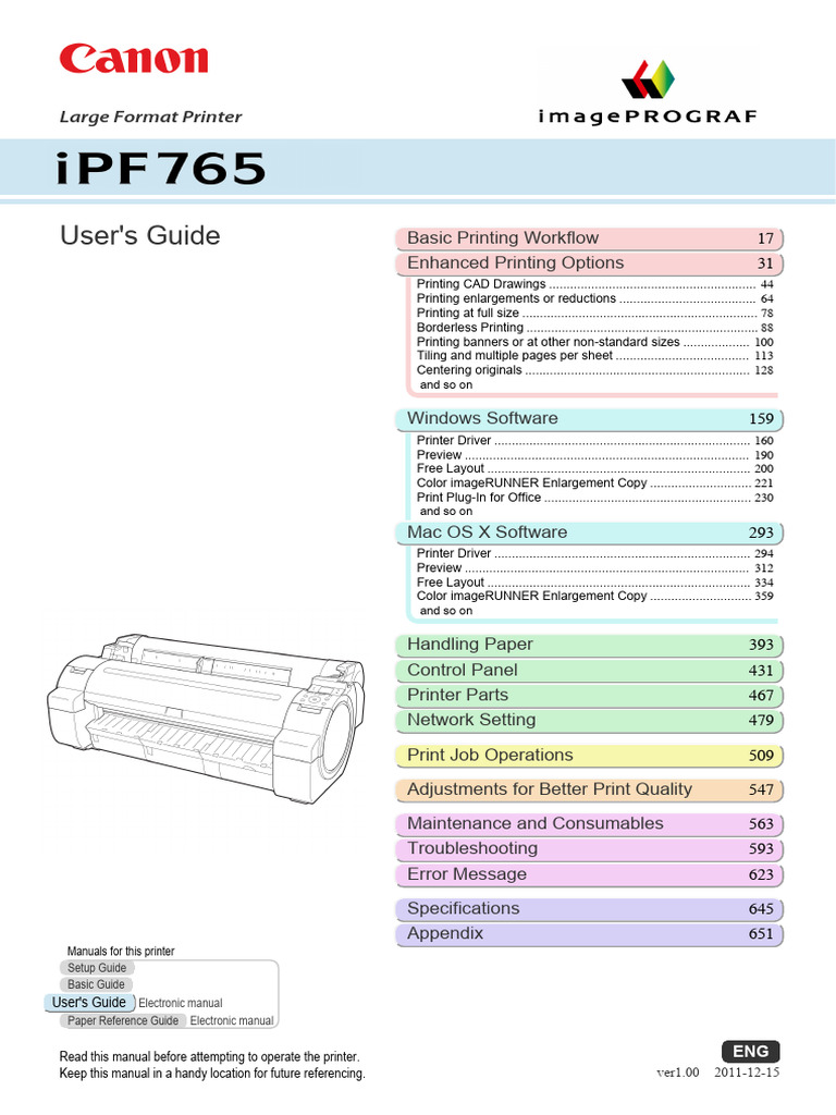 Large Format Printer User Guide | PDF | Printer (Computing) | Page Layout