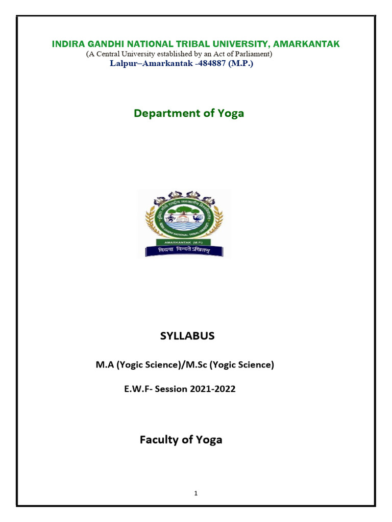 Yoga MSC Syllabus | PDF | Yoga | Strategic Management