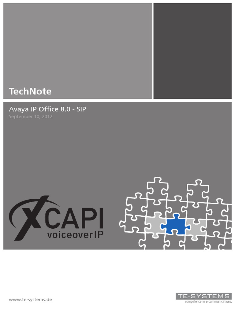 Avaya IP Office 8.0 SIP Integration Guide | PDF | Session Initiation Protocol | Voice Over Ip