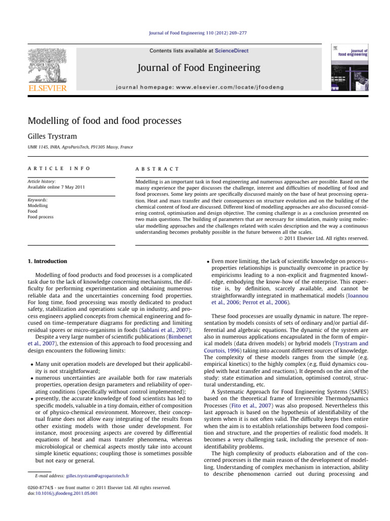Mathematical Modeling in Food Processing | PDF | Mathematical ...