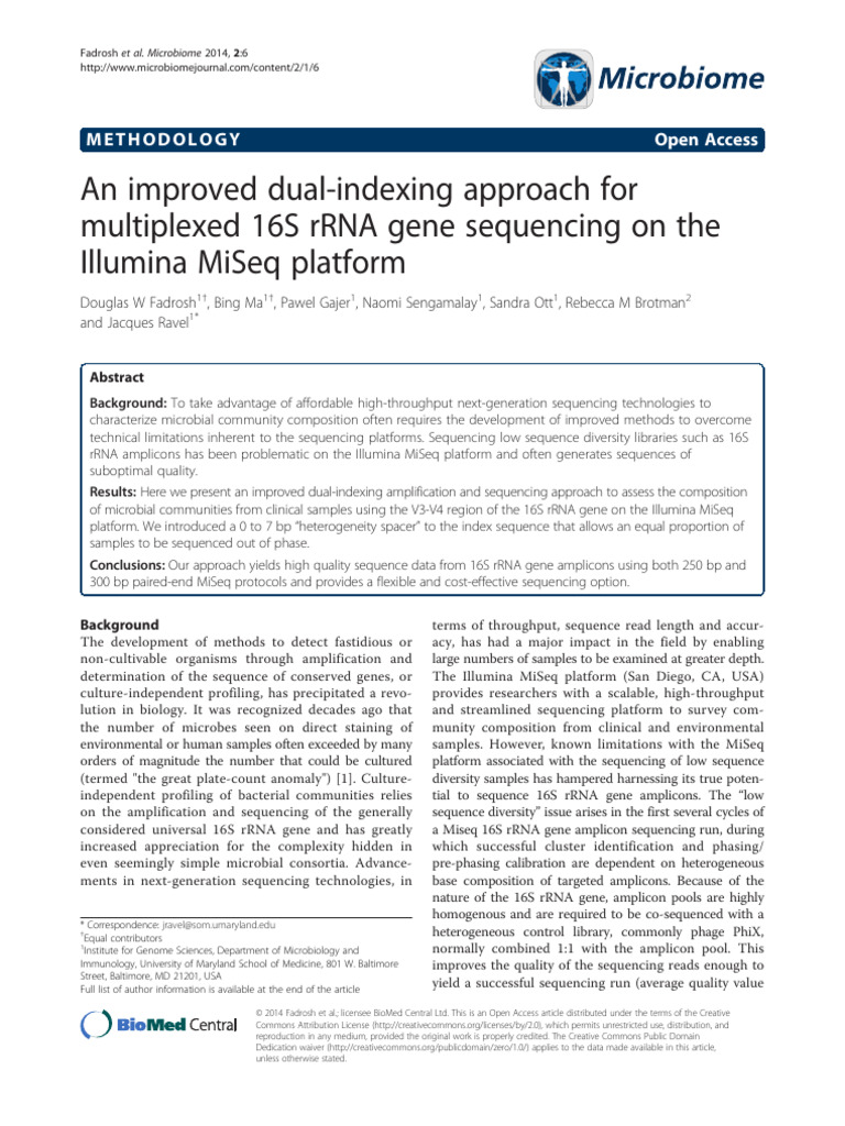 Fadrosh_An improved dual-indexing approach for multiplexed 16S rRNA ... Fadrosh_An improved dual-indexing approach for multiplexed 16S rRNA ...
