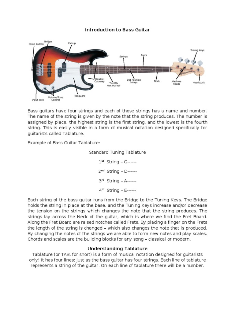 Introduction To Bass Guitar | PDF | Guitars | String Instruments