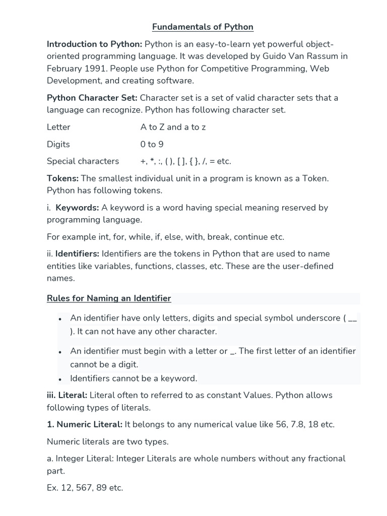 Python Notes (Fundamental of Python) | Download Free PDF | Reserved ... Python Notes (Fundamental of Python) | Download Free PDF | Reserved ...