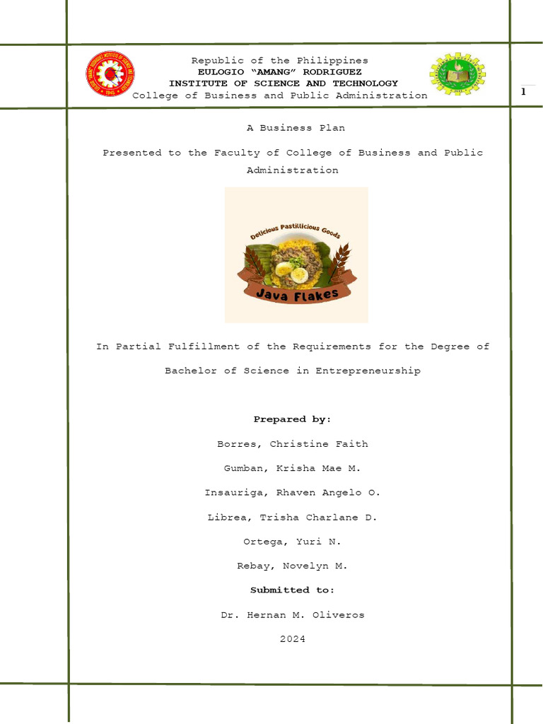 Business Proposal Java Flakes Group - Final - 1 | PDF | Marketing | Sales