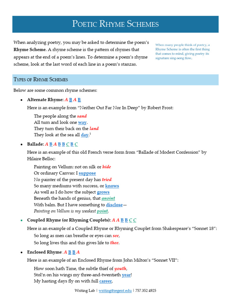 Understanding Poetic Rhyme Schemes | PDF | Poetry | Rhyme