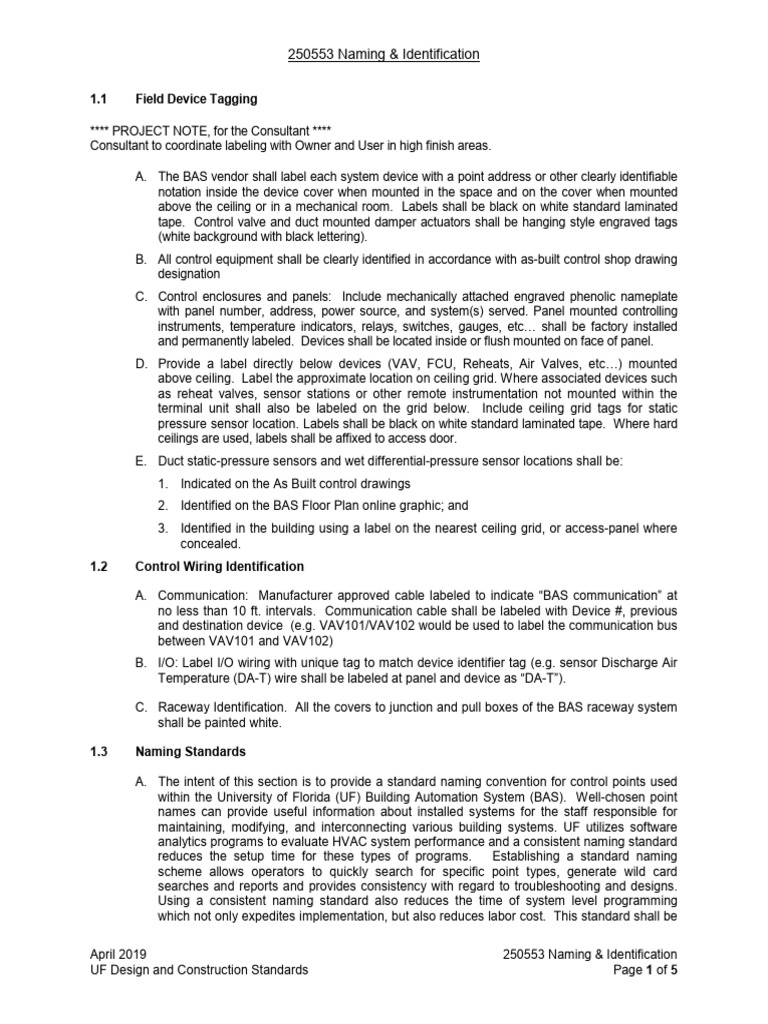 Naming & Identification: 1.1 Field Device Tagging | PDF | Water Heating ...