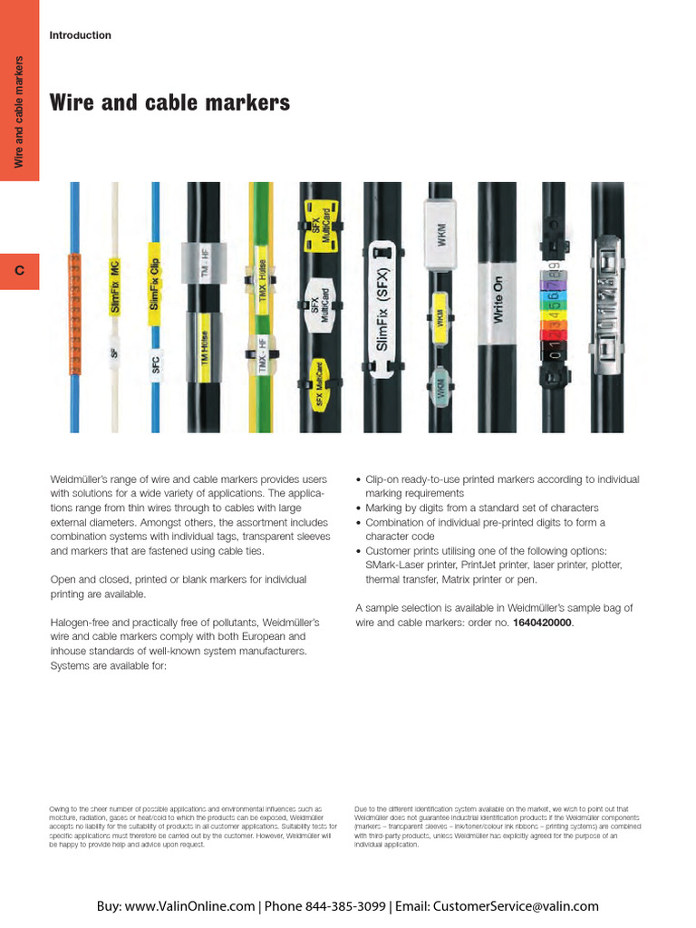 weidmuller-cable-markers | PDF | Printer (Computing) | Manufactured Goods