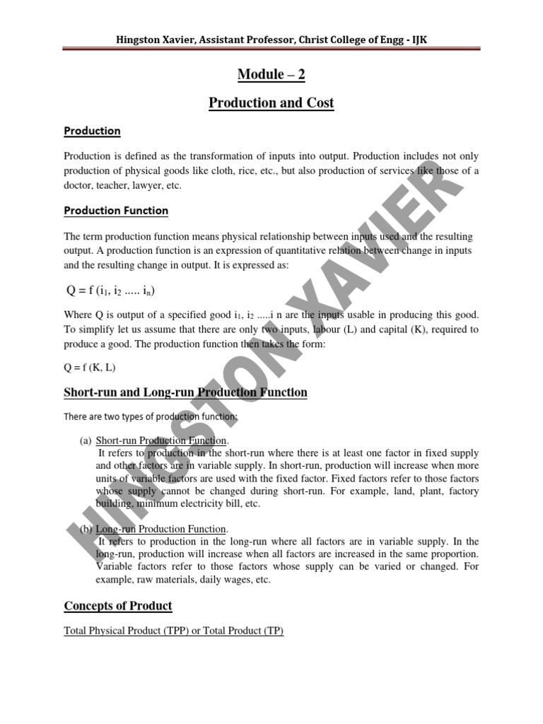 Module - 2 Notes | PDF | Marginal Cost | Average Cost