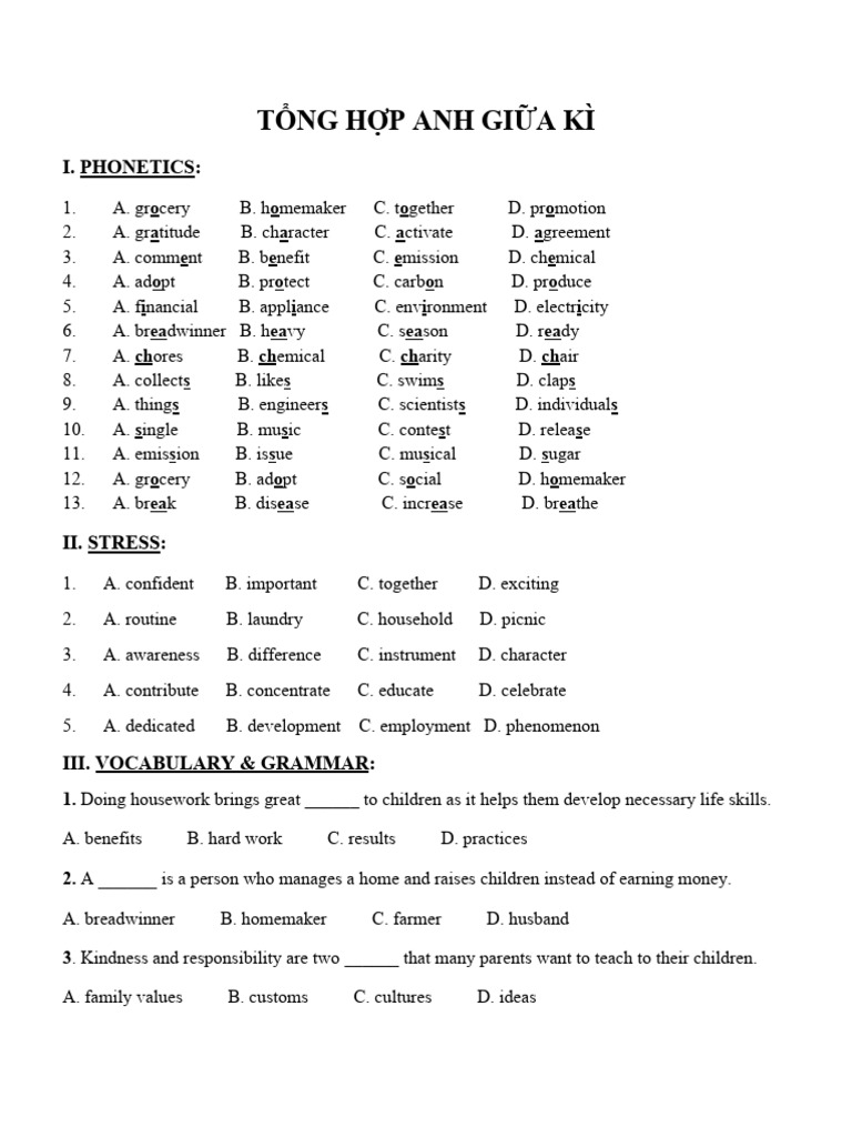 T NG H P Anh Gi A Kì: I. Phonetics | PDF | Economies