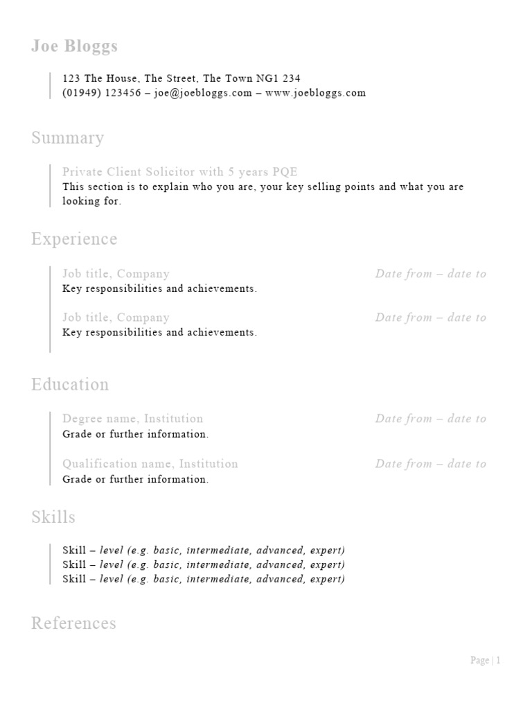 Triple Bar CV Template | PDF
