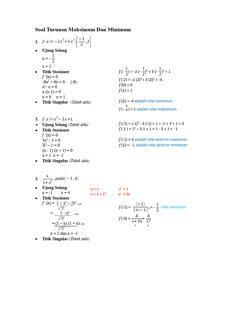 Contoh Soal Aplikasi Turunan | PDF