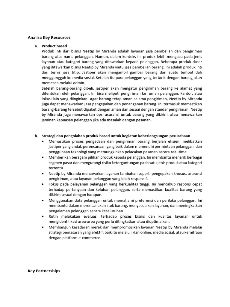 analisis key resources | PDF