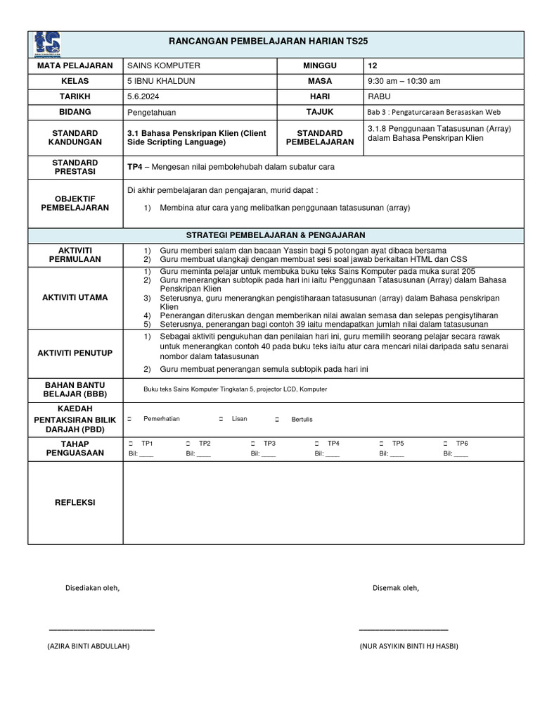 RPH SK T5 Rabu | PDF