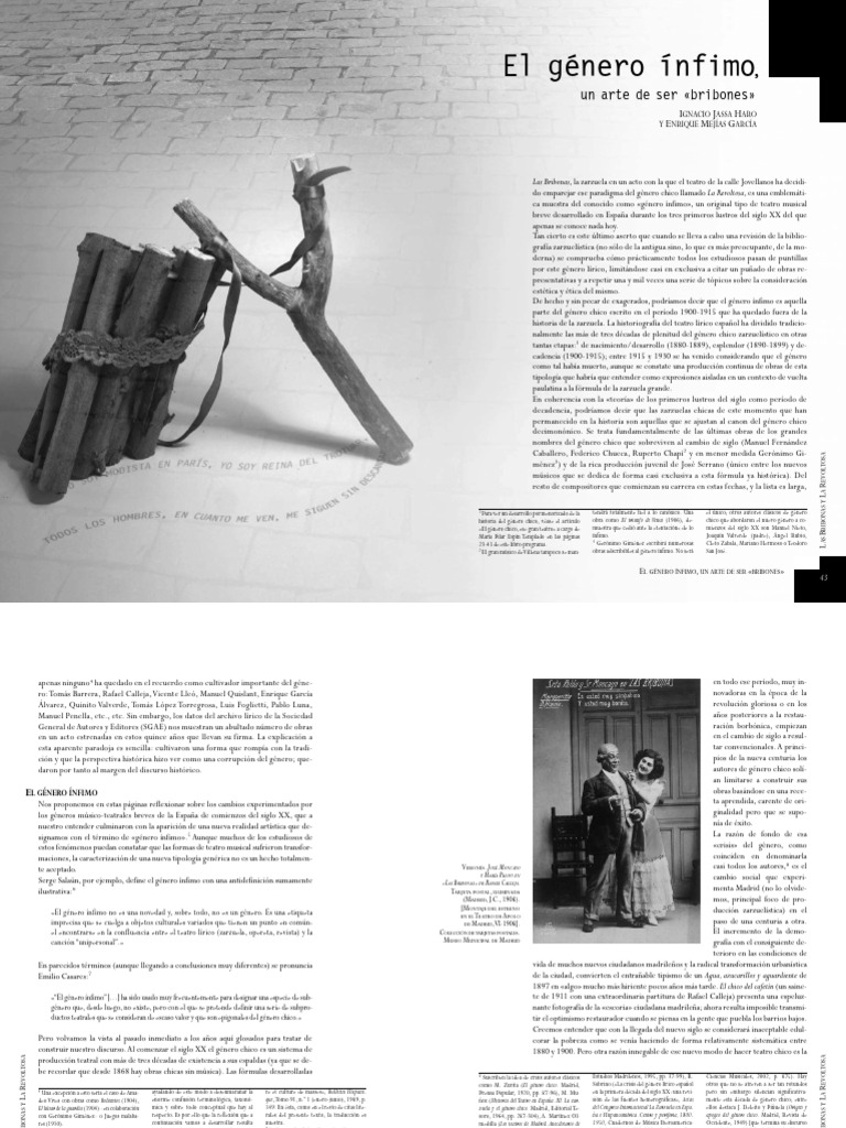 El Genero Infimo Un Arte de Ser Bribones | PDF