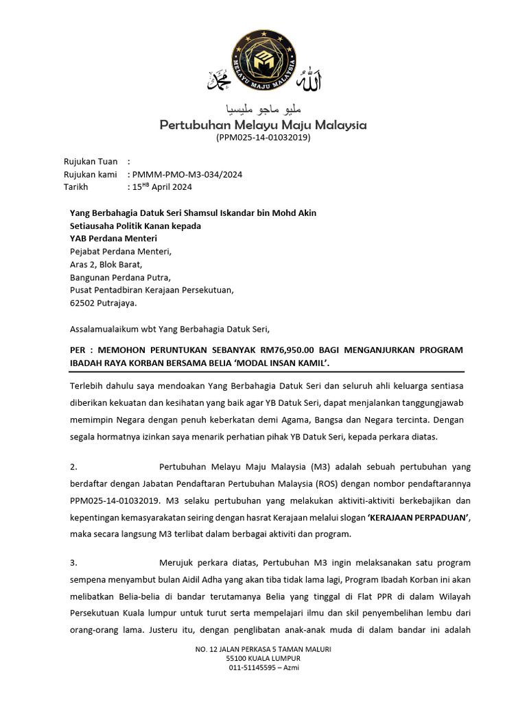 Program Ibadah Korban M3 Jpm Pdf