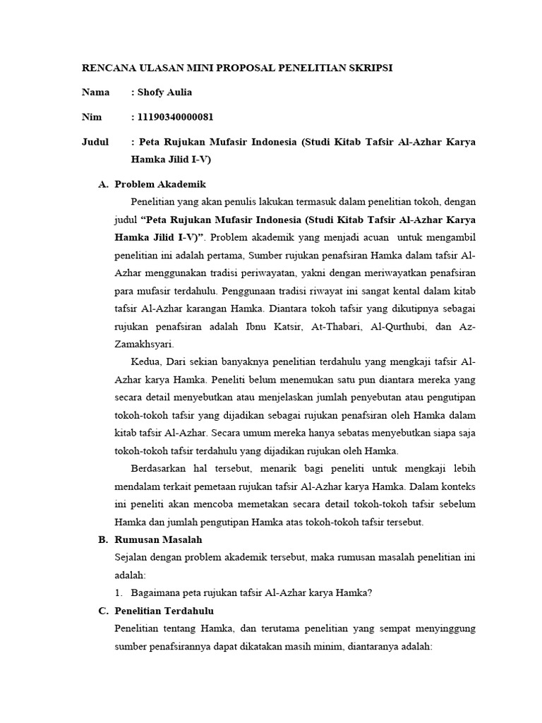 Shofy Aulia - Mini Proposal | PDF