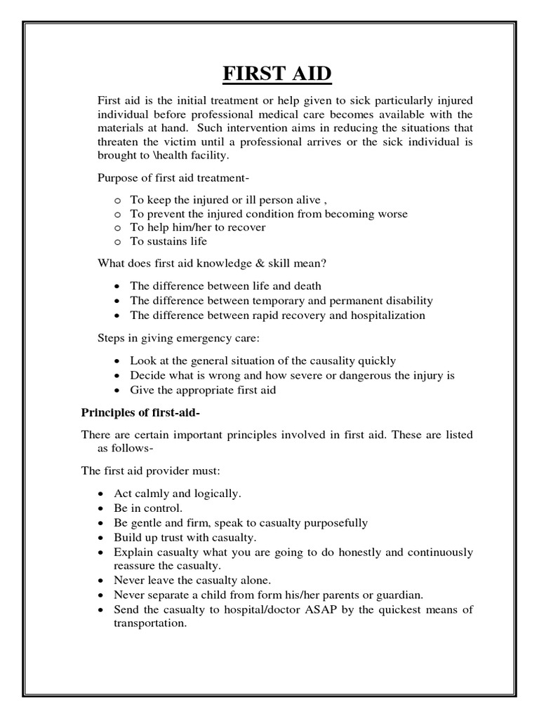 First Aid | PDF | Cardiopulmonary Resuscitation | Burn