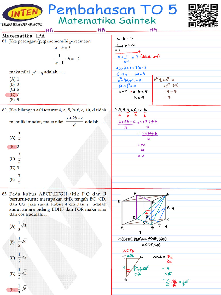 Progres TO 5 Math Saintek | PDF