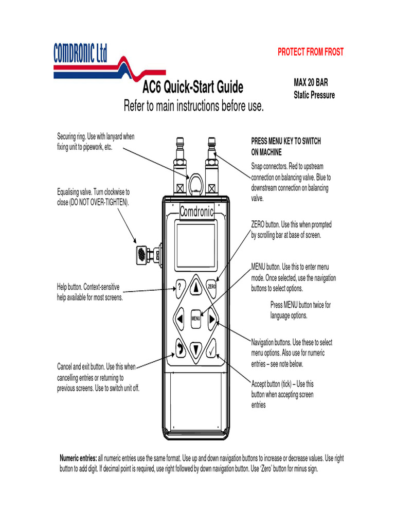 Ac6 High Pressure Quickstart Guide | PDF | Menu (Computing) | Computing