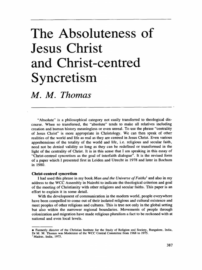 Christ-Centered Syncretism | PDF | Theology | Jesus