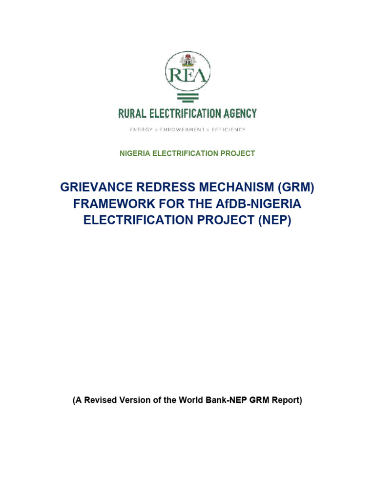 GRM Framework For Afdb Nep | PDF | Alternative Dispute Resolution