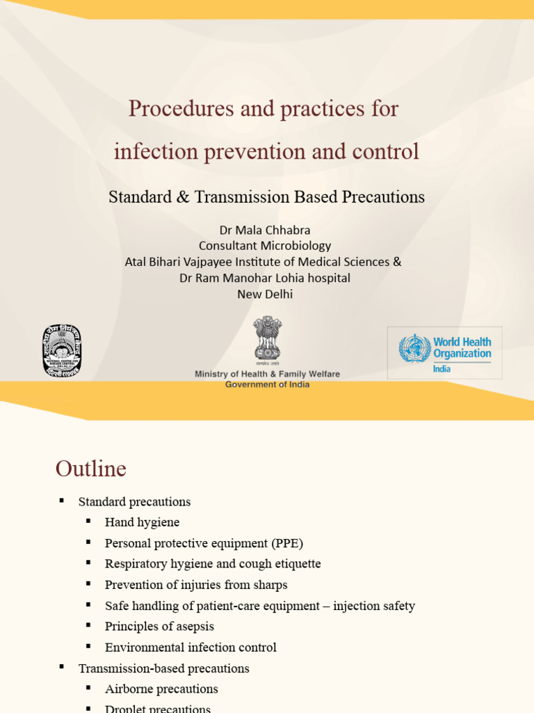1. IPC Standard and Transmission Based Precations WHO | Download Free ...