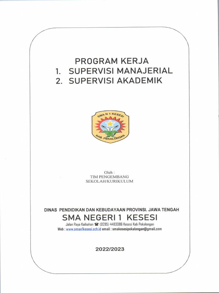 Proker Supervisi Smansi 2023 | PDF