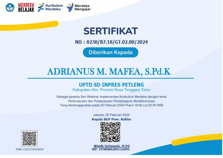 Sertifikat Ardi | PDF