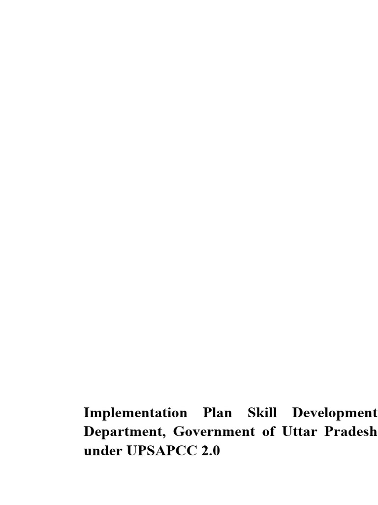 Implementation Plan For Skill Development Department v1 22.05.2024 | PDF | Climate Change ...