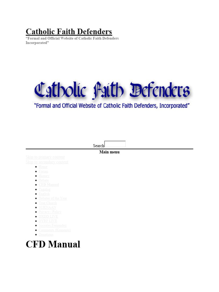 Catholic Faith Defenders | PDF