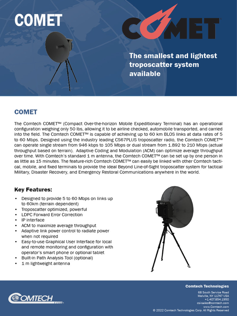 CS-Datasheet-COMET | PDF | Bit Rate | Radio