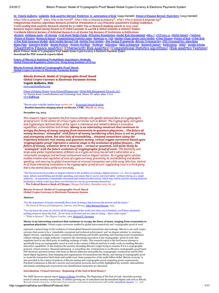 Bitcoin Protocol Ssrn Id2911623 Pdf Bitcoin Key Cryptography