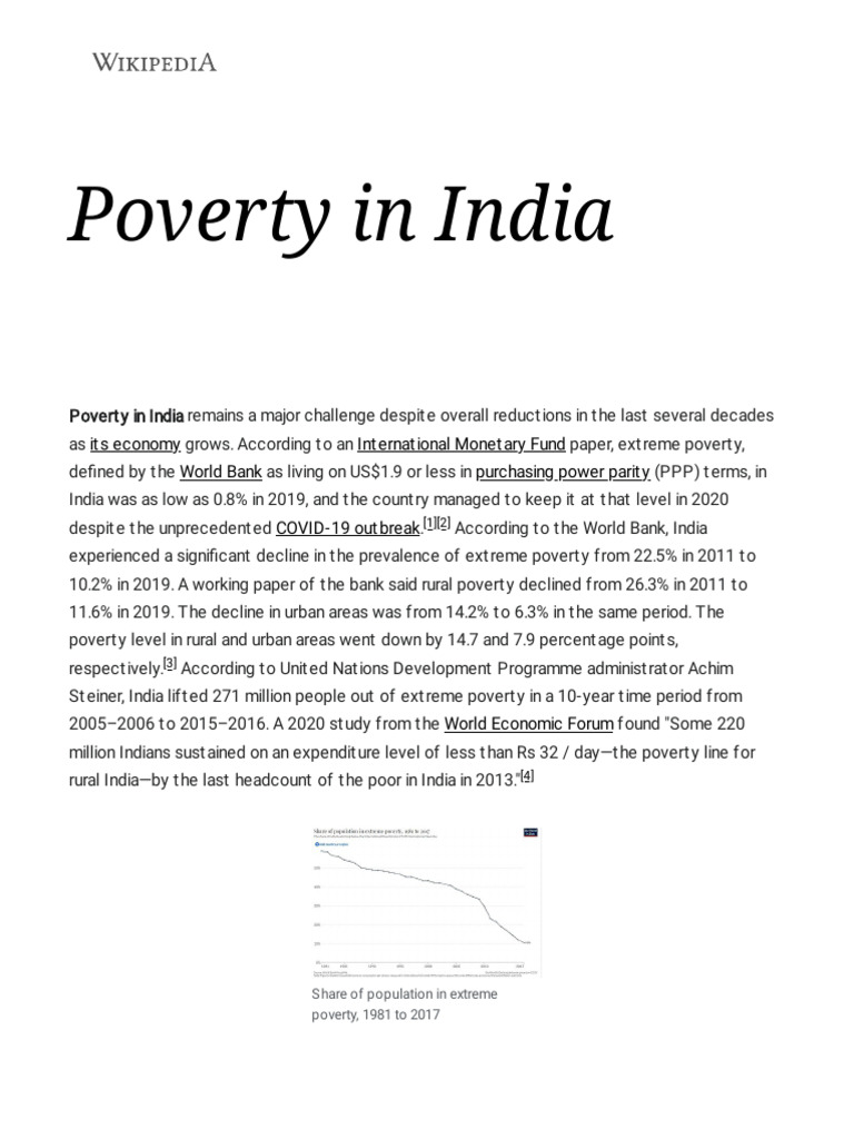 Poverty in India - Wikipedia | PDF | Cost Of Living | Poverty